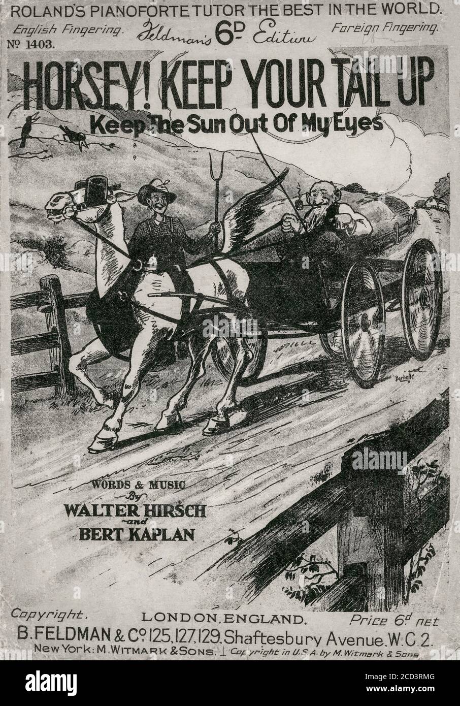 Sheet Music - Horsey! Keep your Tail up Keep the Sun Out of my Eyes ...