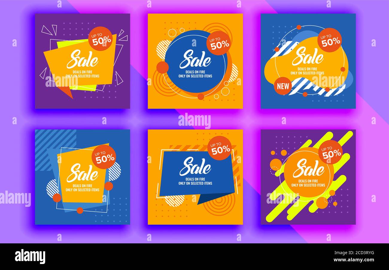 Set of sale banner template design. Vector illustration Stock Vector ...
