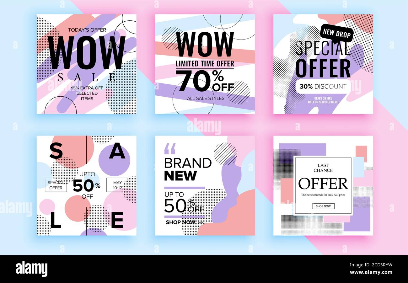 Set of sale banner template design. Vector illustration Stock Vector ...