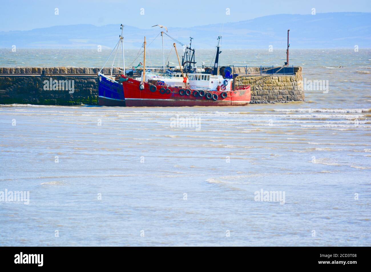 TWO FISHING BOATS ANCHORED IN BARRY HARBOUR SAFE HAVEN. Two coloured ... TWO FISHING BOATS ANCHORED IN BARRY HARBOUR SAFE HAVEN. Two coloured ...