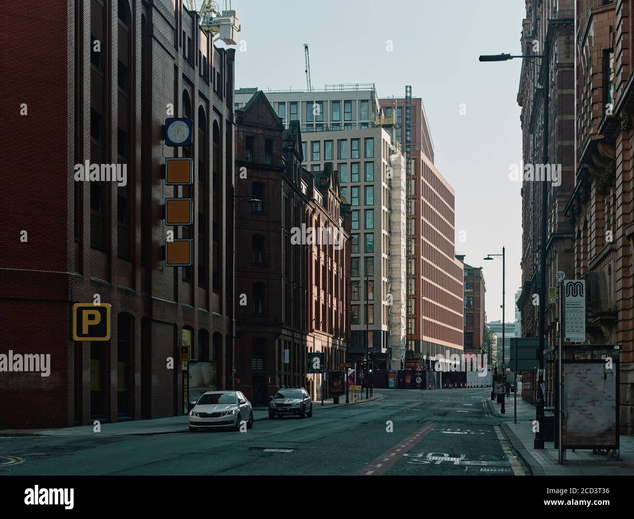 Deserted city centre streets in Manchester during lockdown period in ...