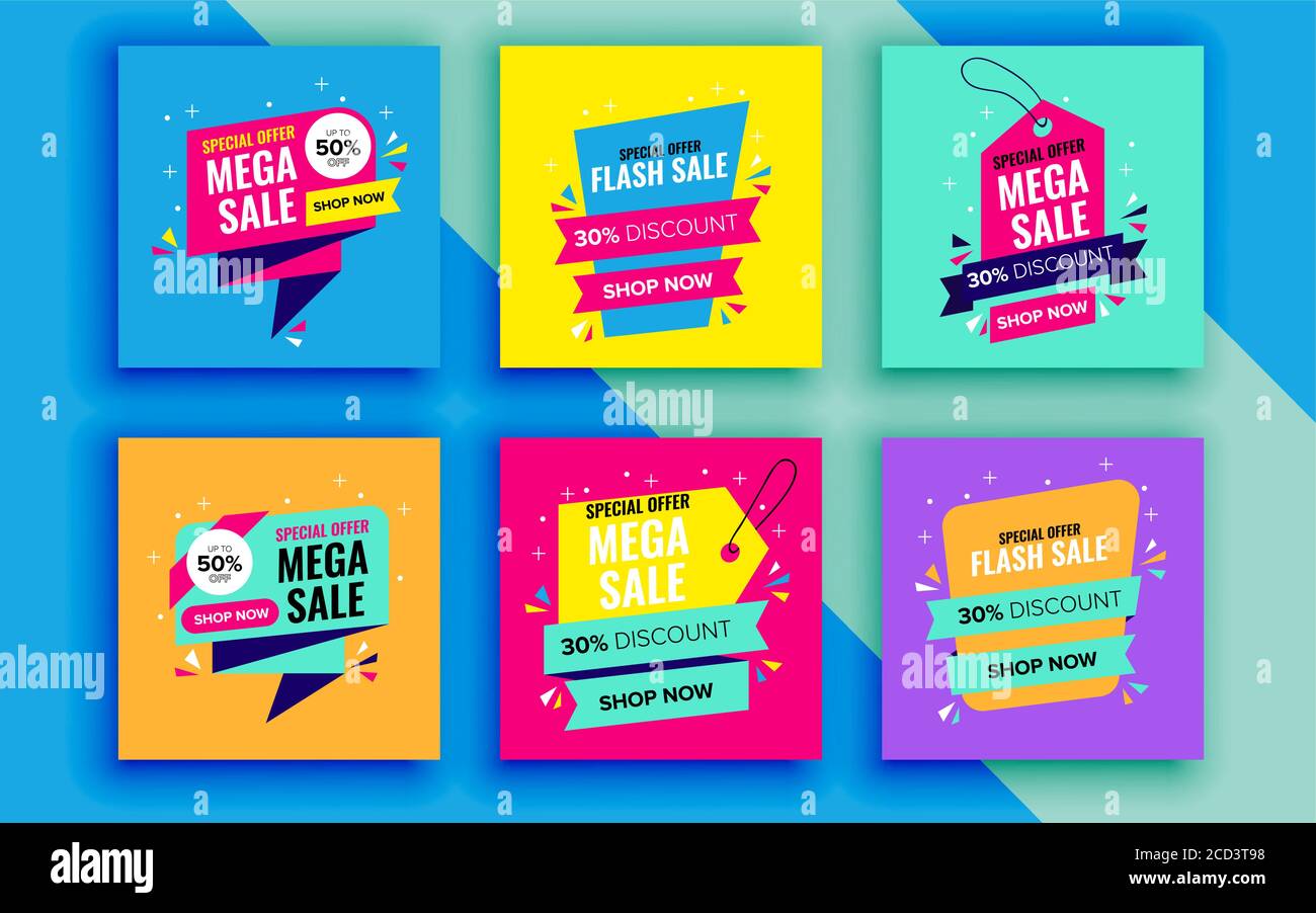 Set of sale banner template design. Vector illustration Stock Vector ...