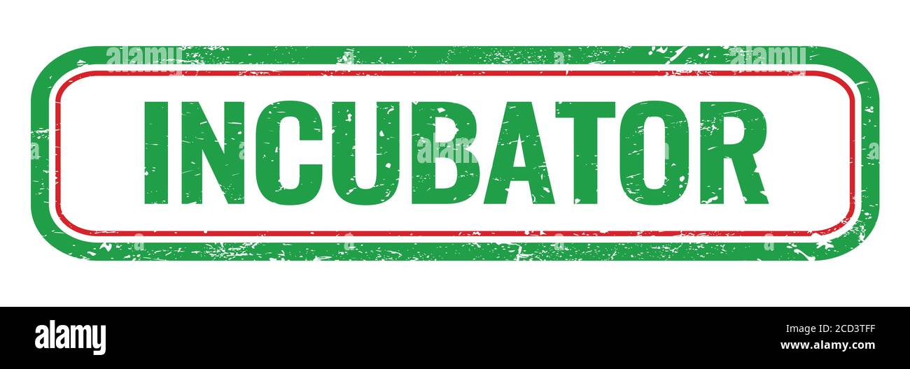 INCUBATOR green grungy rectangle stamp sign Stock Photo - Alamy
