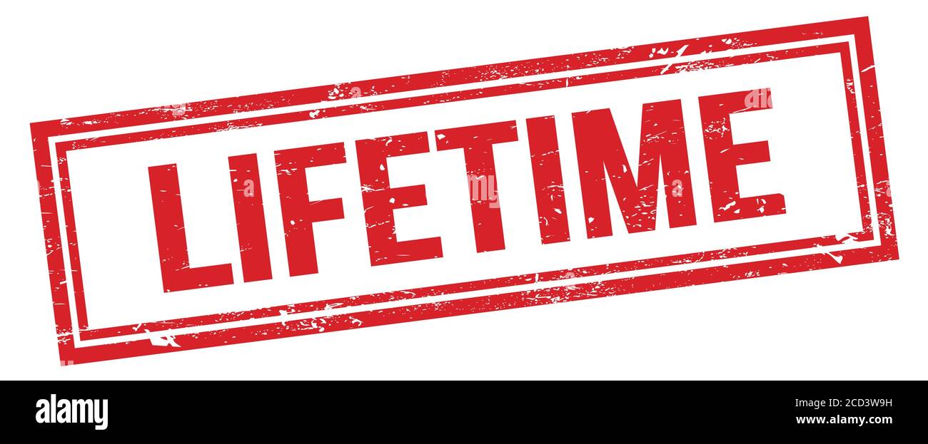 LIFETIME red grungy rectangle stamp sign Stock Photo - Alamy