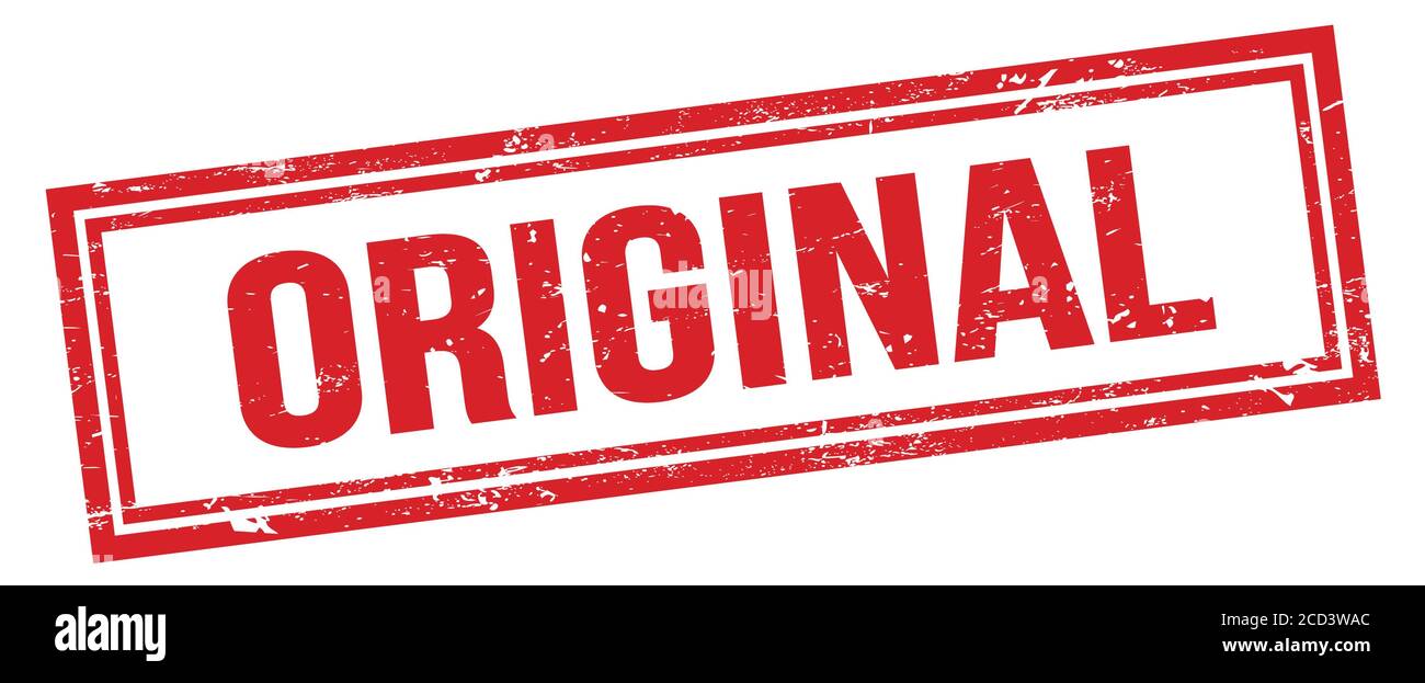 ORIGINAL red grungy rectangle stamp sign Stock Photo - Alamy