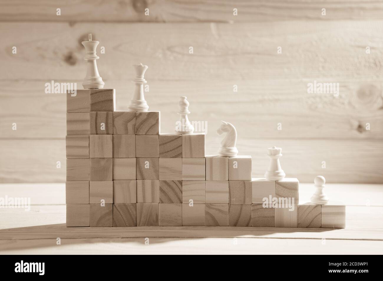 Business hierarchy. Strategy concept with chess pieces. Chess standing ...