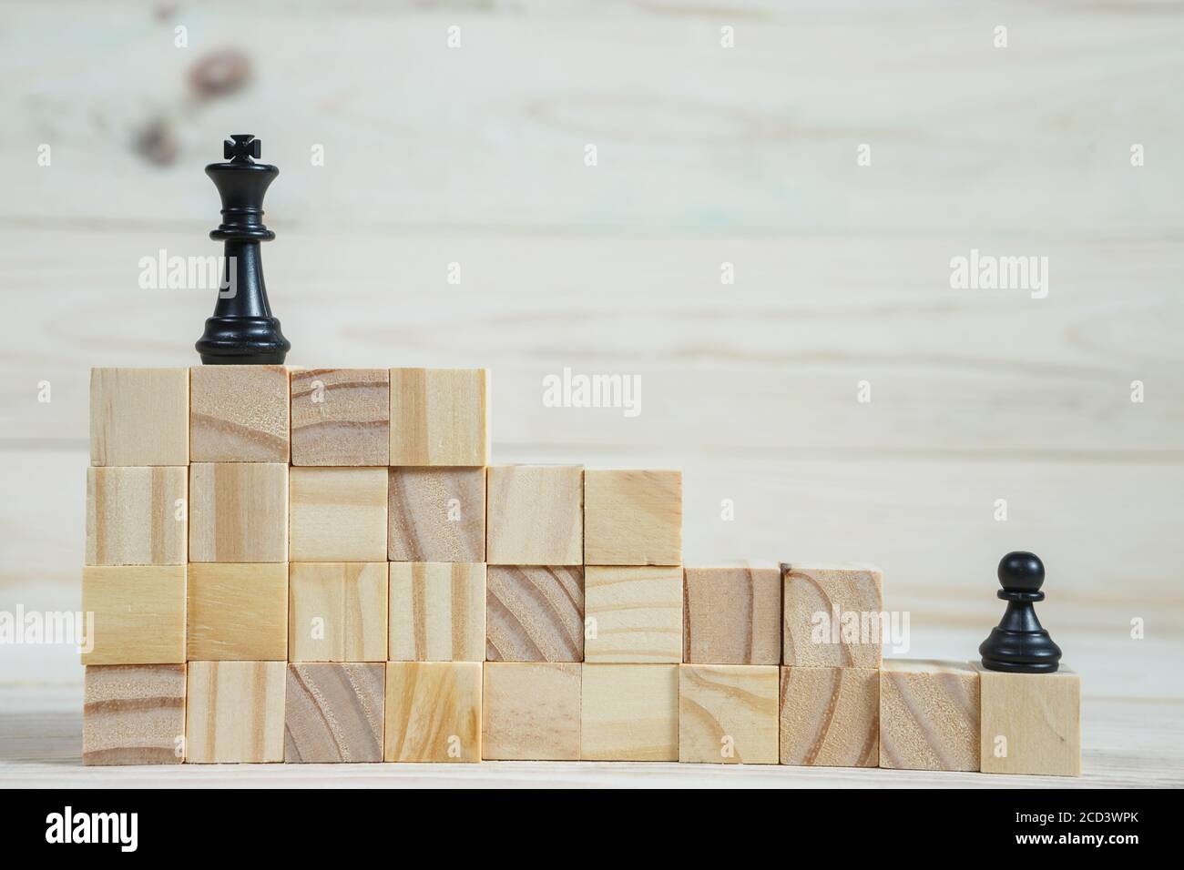 Business hierarchy. Strategy concept with chess pieces. Chess standing ...