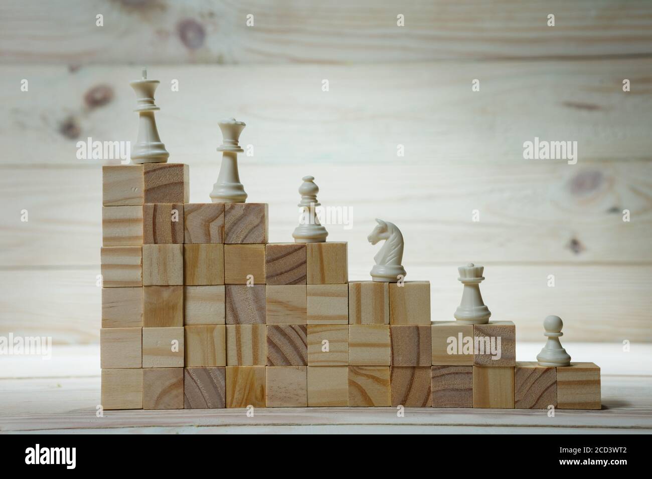Business hierarchy. Strategy concept with chess pieces. Chess standing ...