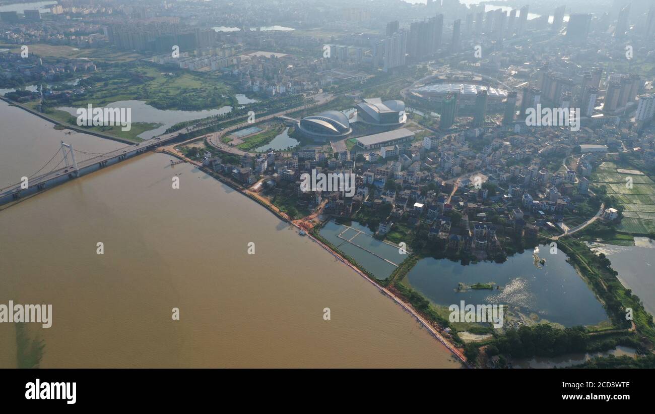 An aerial view of the Poyang Lake, the largest freshwater lake in China ...