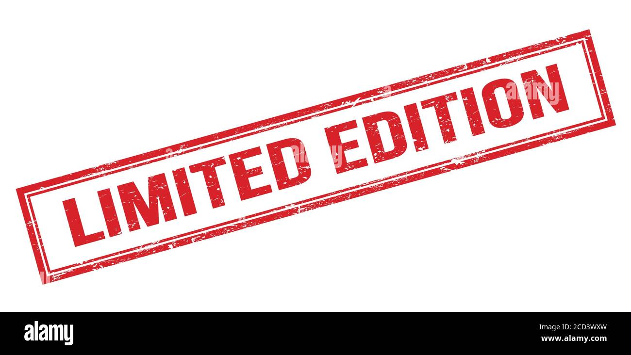 LIMITED EDITION red grungy rectangle stamp sign Stock Photo - Alamy