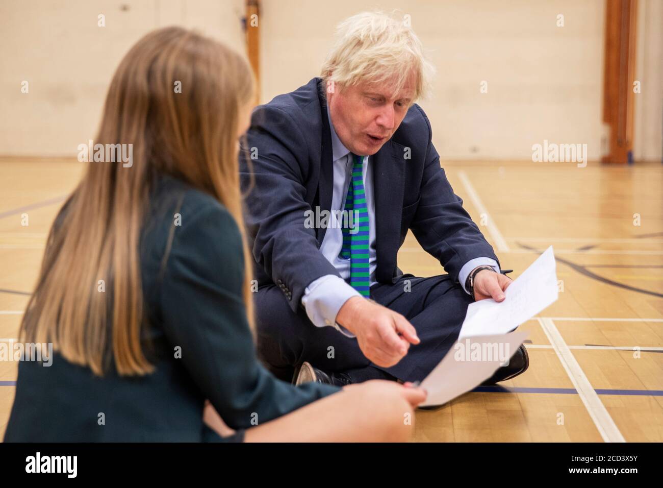 Prime Minister Boris Johnson in the gym taking part in a getting to ...