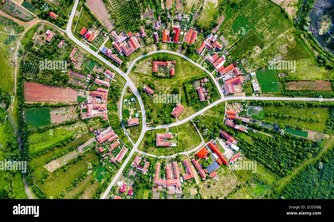 Charlottenburg, Romania - Round village in Banat, Transylvania historic ...