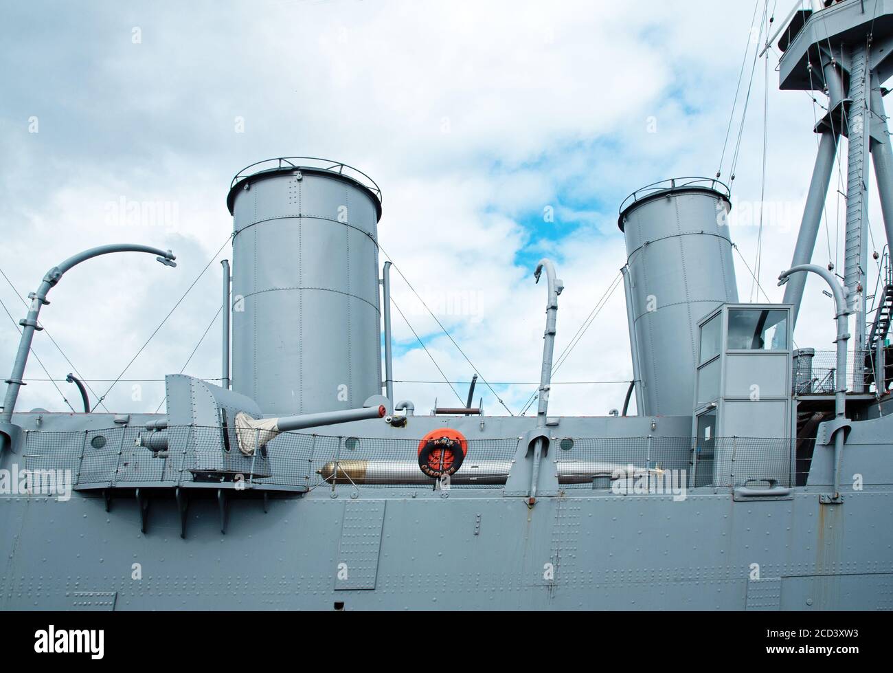 Belfast, Northern Irealnd - 03 August 2020: The HMS Caroline, a C-Class ...