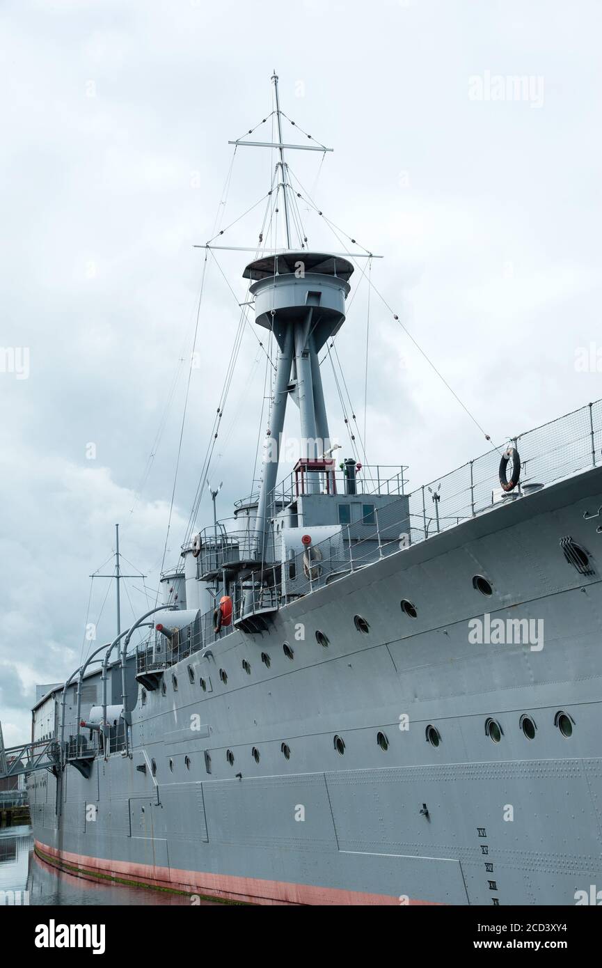Belfast, Northern Irealnd - 03 August 2020: The HMS Caroline, a C-Class ...
