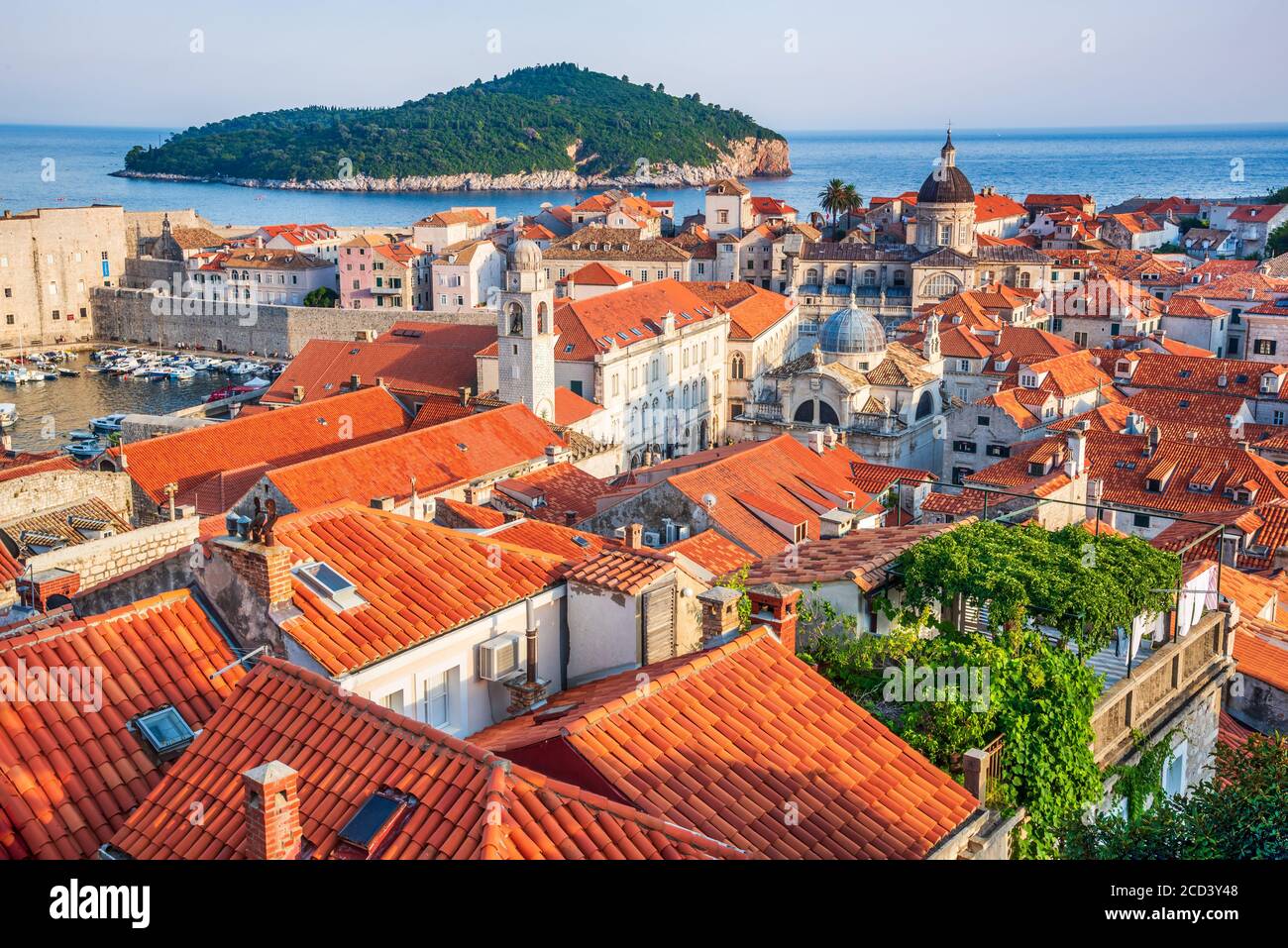 Dubrovnik, Croatia. Stunning view of Ragusa city walls, the famous ...