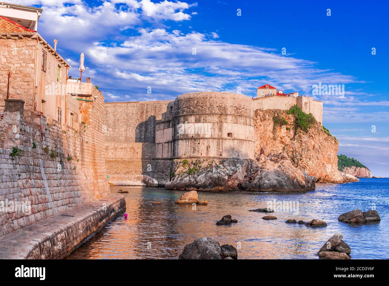 Dubrovnik, Croatia. Stunning view of Ragusa city walls, the famous ...