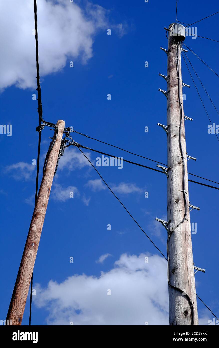 Wooden telephone poles hi-res stock photography and images - Alamy