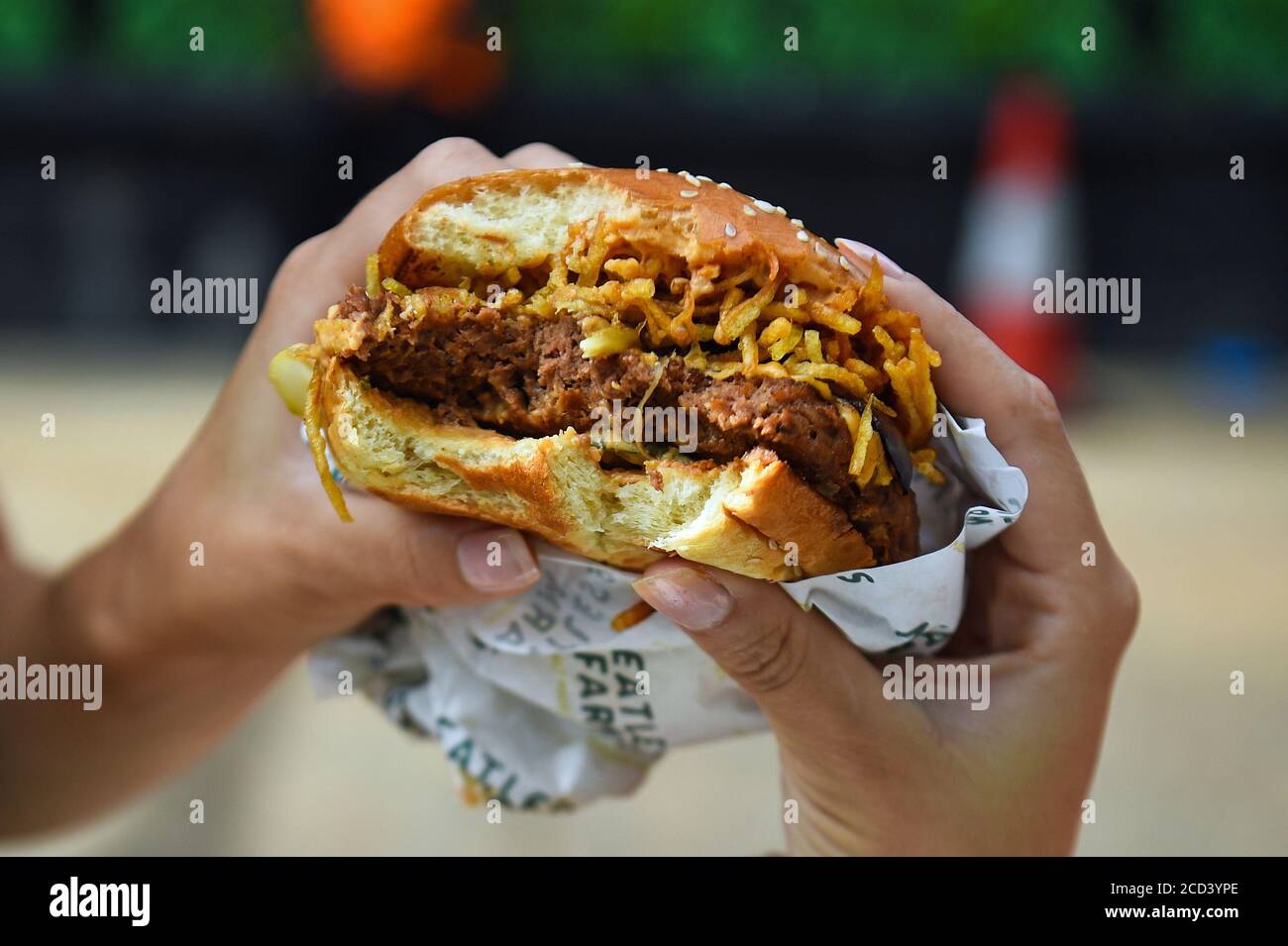 A meat-free burger from the M*** F*** Drive Thru, the first meat-free ...