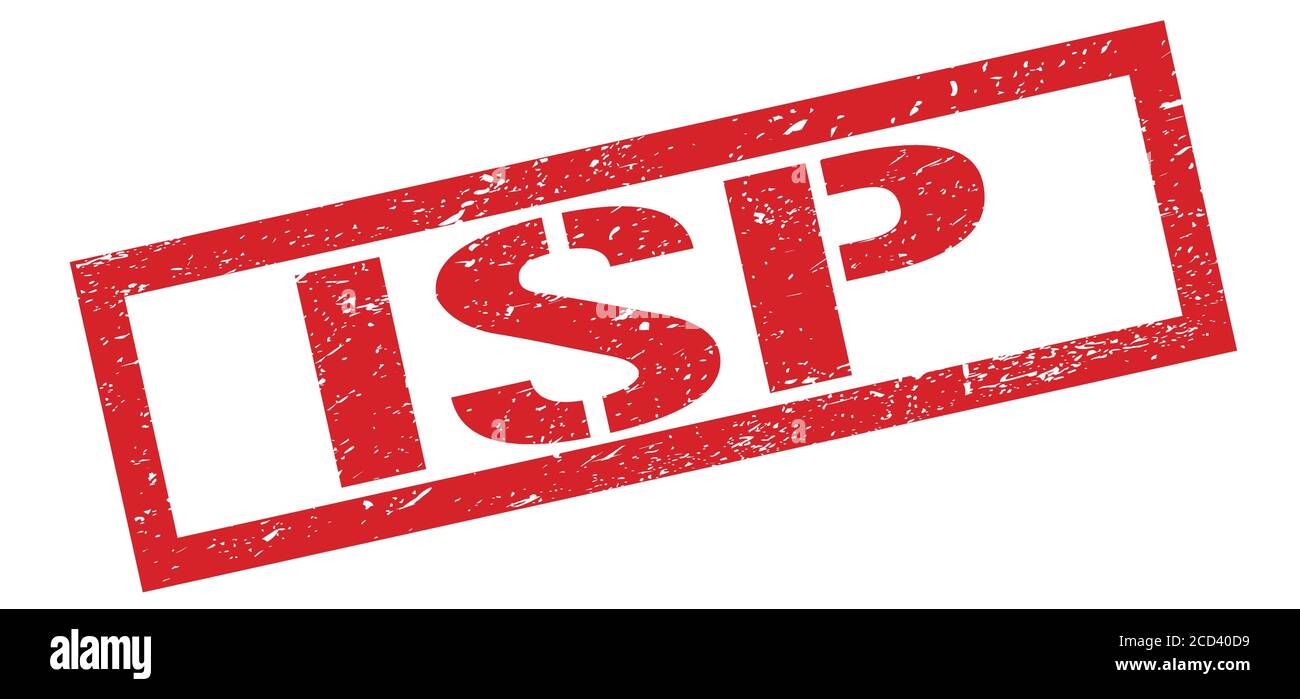 ISP red grungy rectangle stamp sign Stock Photo - Alamy