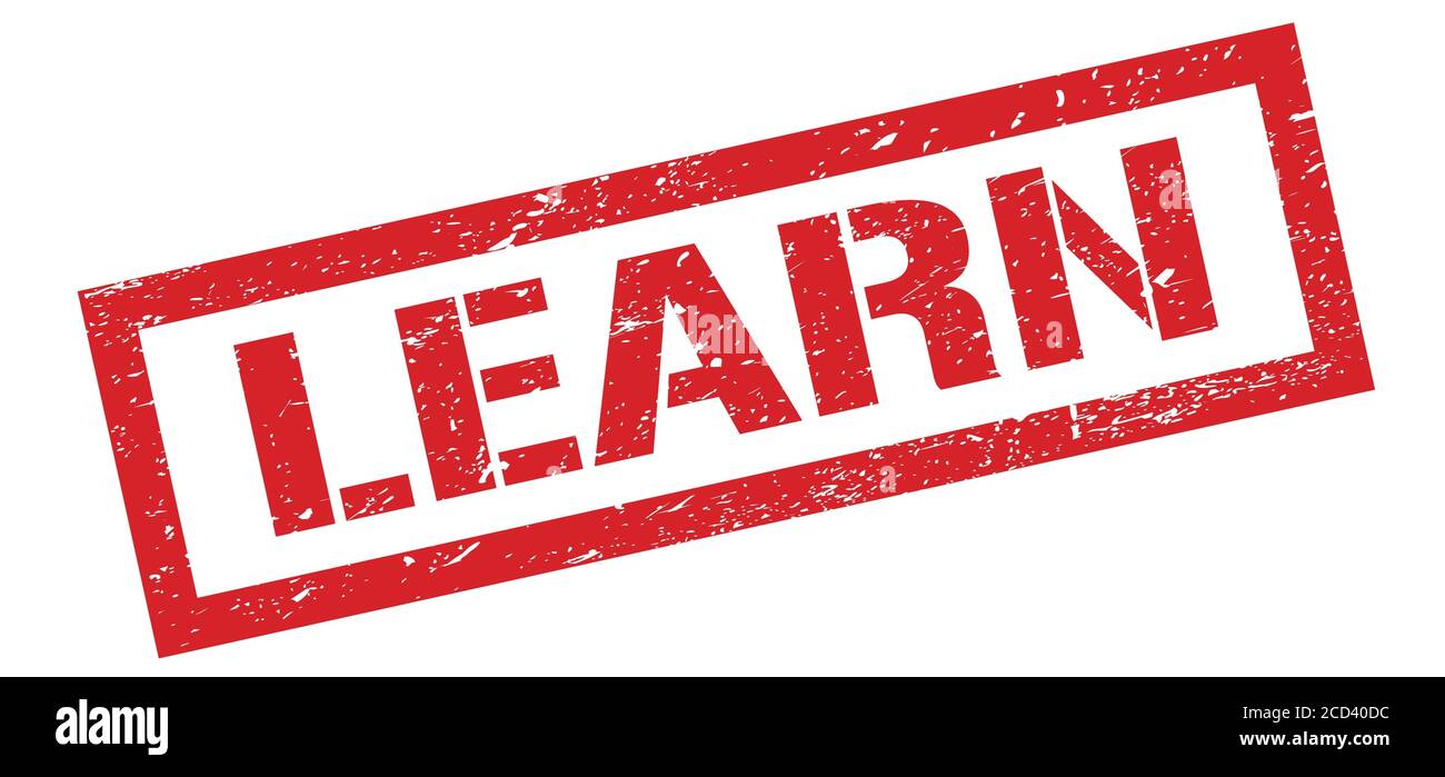 LEARN red grungy rectangle stamp sign Stock Photo - Alamy