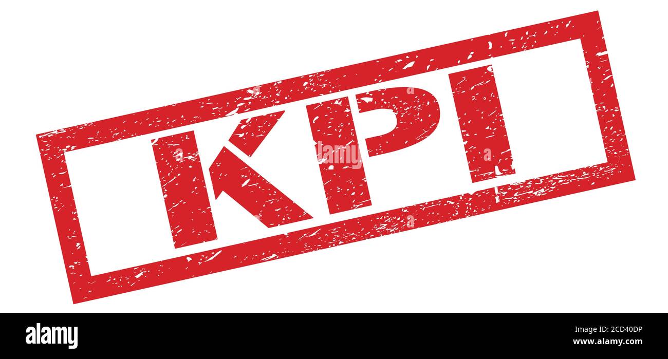 KPI red grungy rectangle stamp sign Stock Photo - Alamy