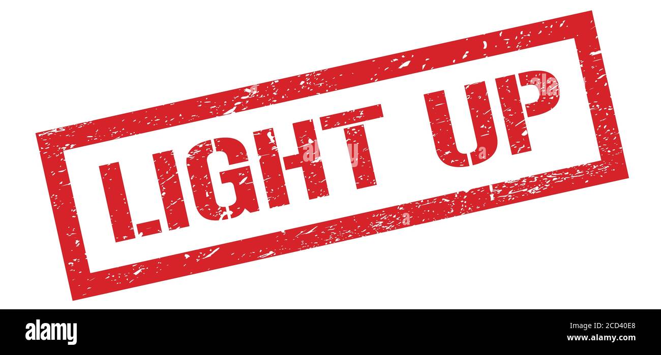 LIGHT UP red grungy rectangle stamp sign Stock Photo - Alamy