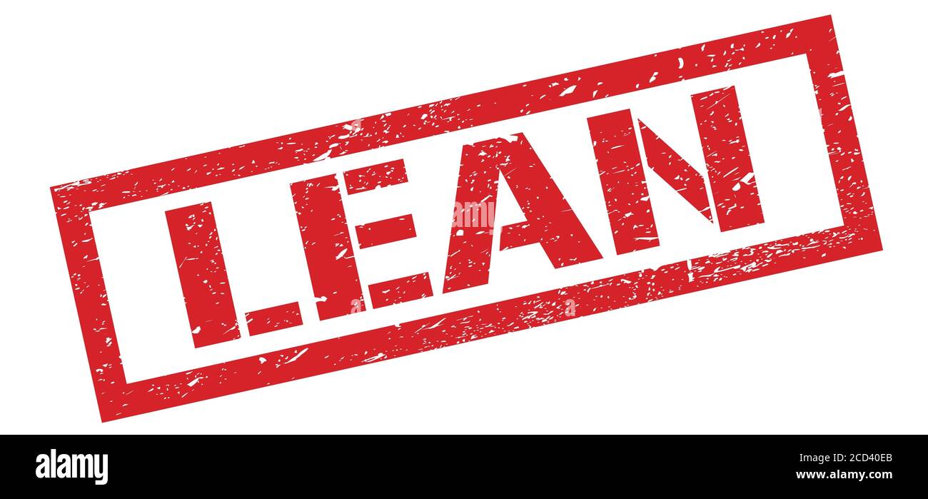 LEAN red grungy rectangle stamp sign Stock Photo - Alamy