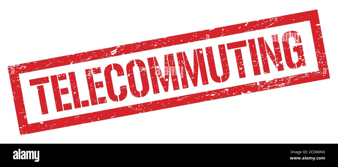 TELECOMMUTING red grungy rectangle stamp sign Stock Photo - Alamy
