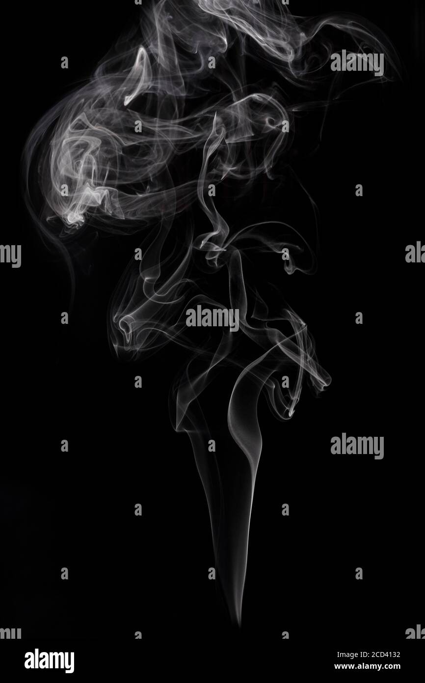 Abstract white smoke or steam swirls on black background Stock Photo ...