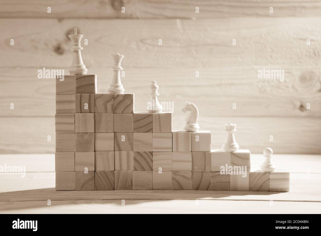 Business hierarchy. Strategy concept with chess pieces. Chess standing ...