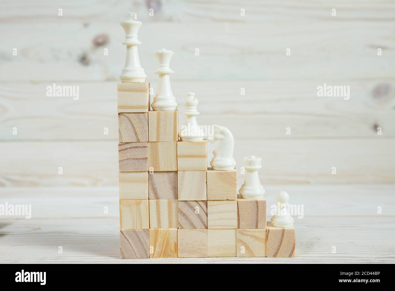 Business hierarchy. Strategy concept with chess pieces. Chess standing ...