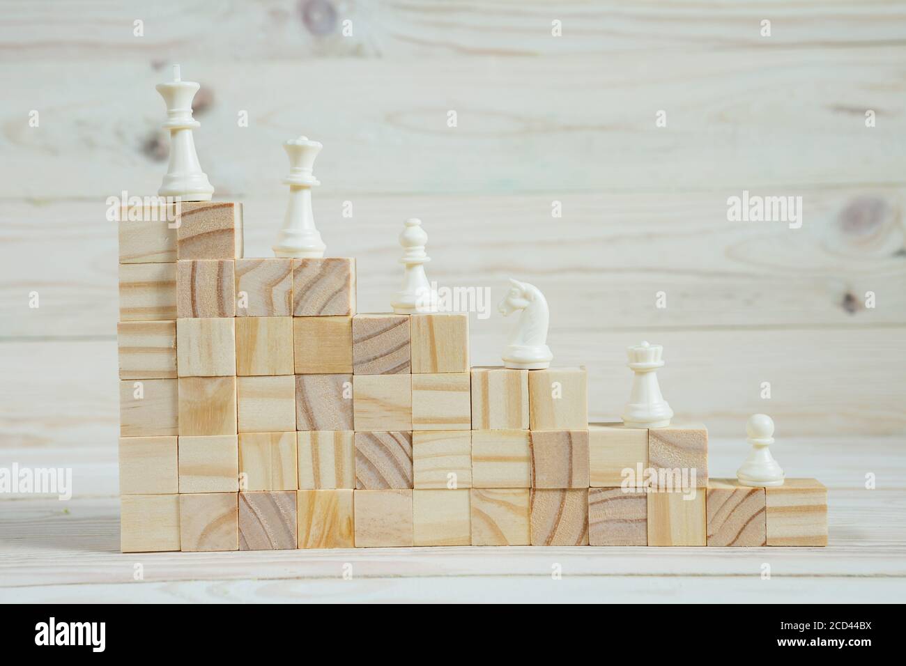 Business hierarchy. Strategy concept with chess pieces. Chess standing ...