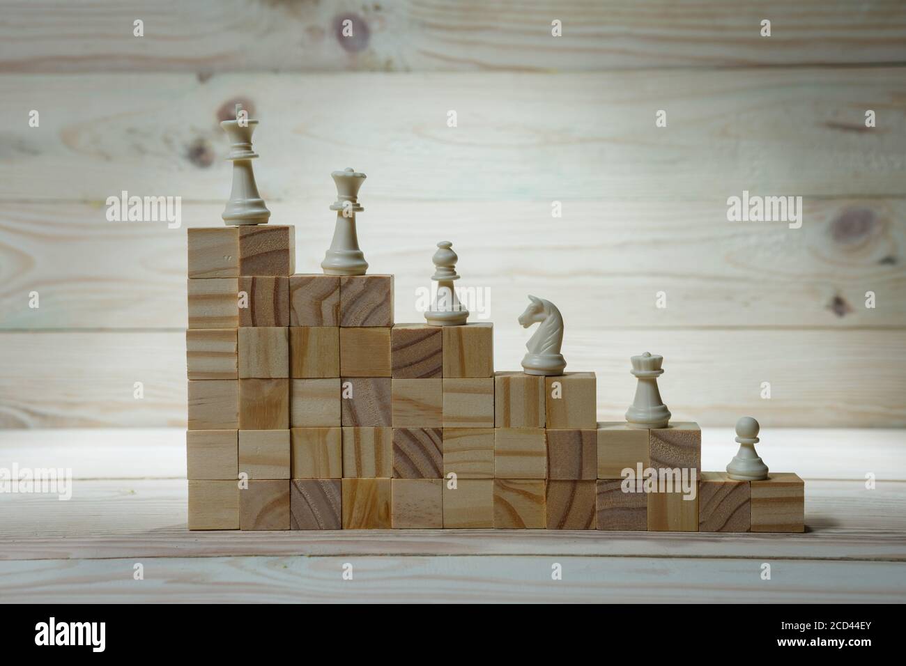 Business hierarchy. Strategy concept with chess pieces. Chess standing ...