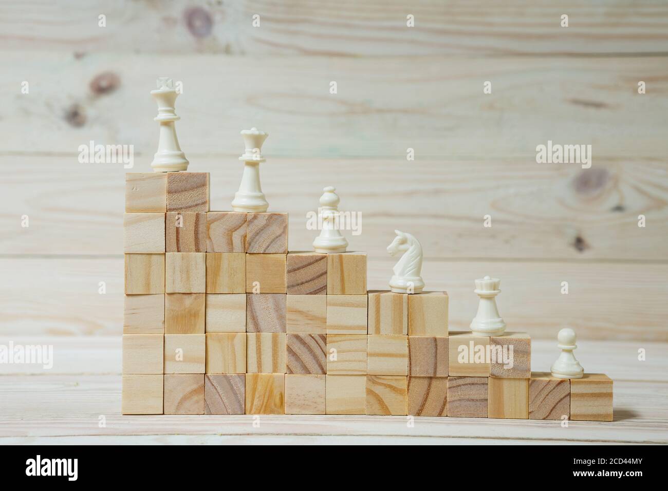 Business hierarchy. Strategy concept with chess pieces. Chess standing ...