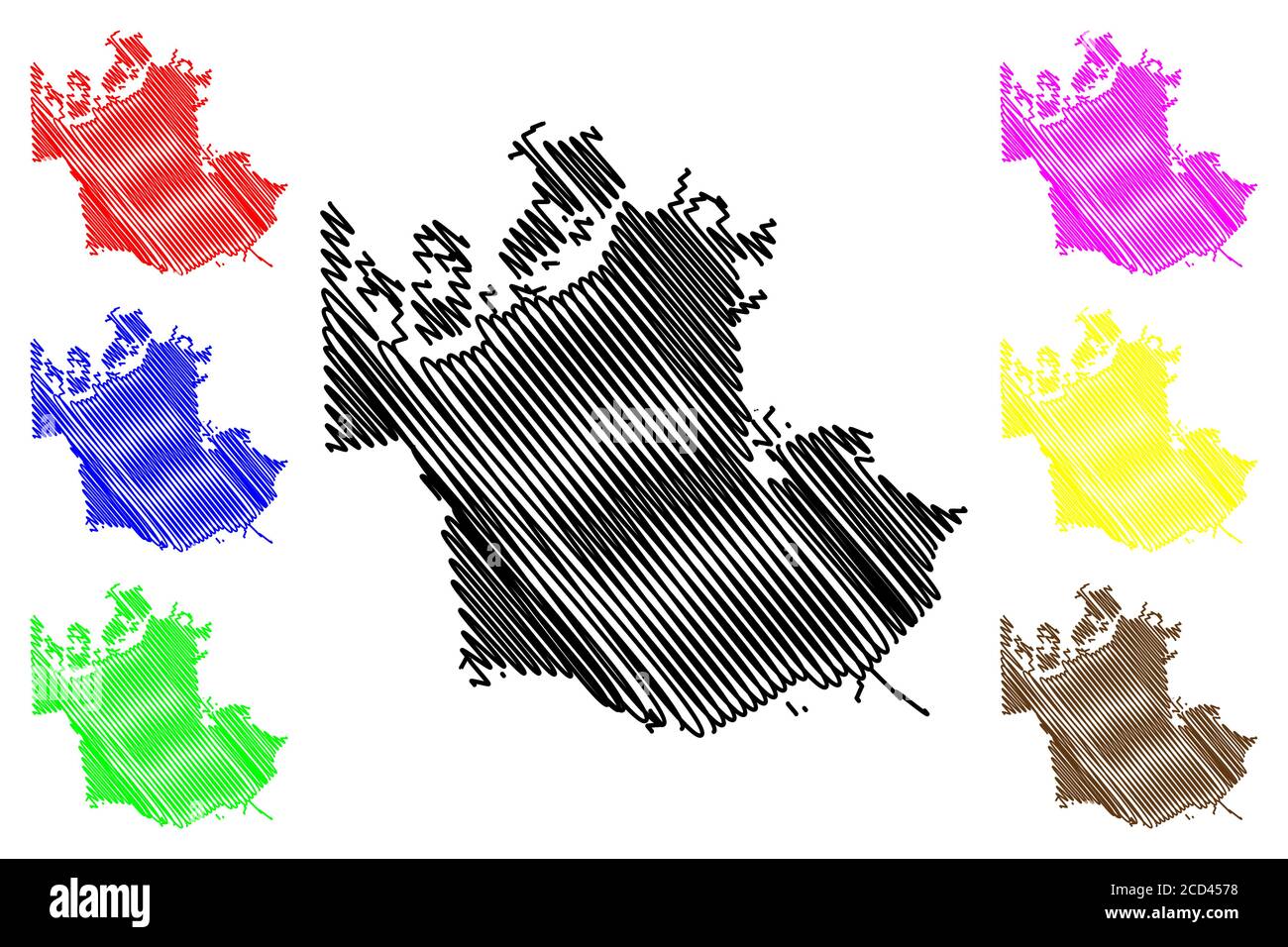 Manama City (Kingdom of Bahrain) map vector illustration, scribble ...