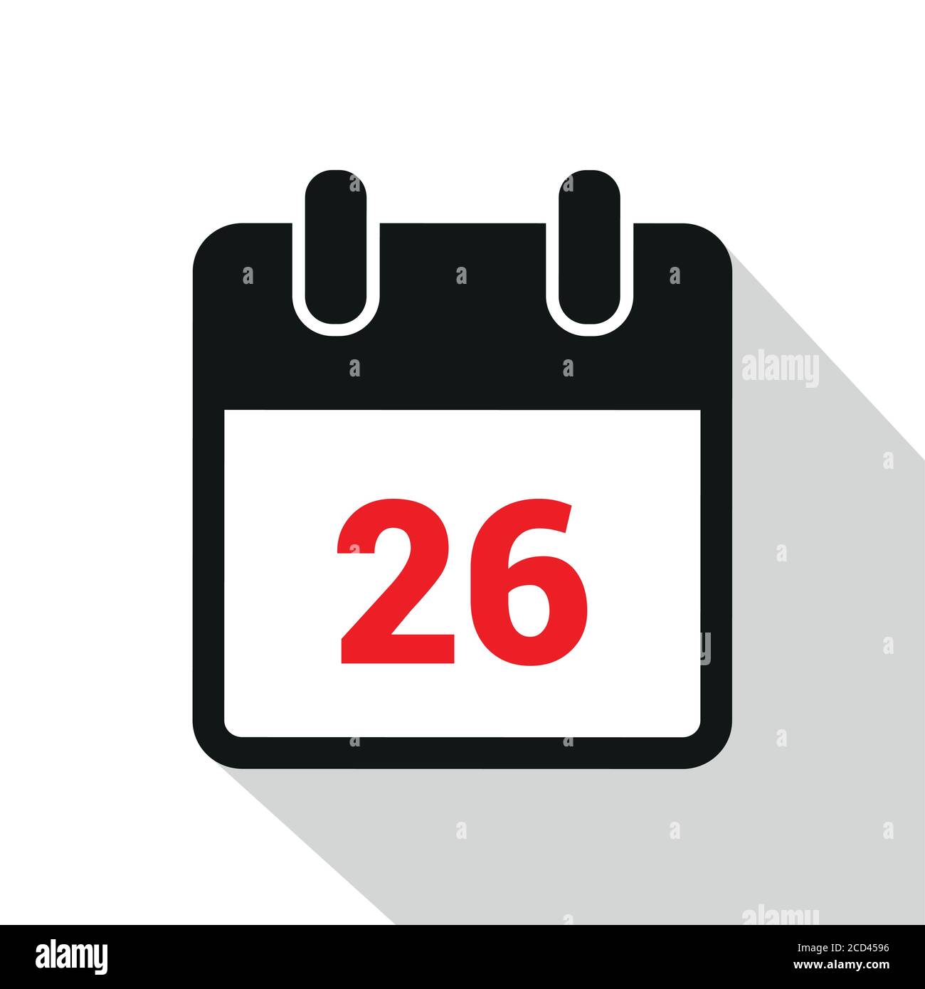 simple calendar icon 26 on white background vector illustration EPS10 ...