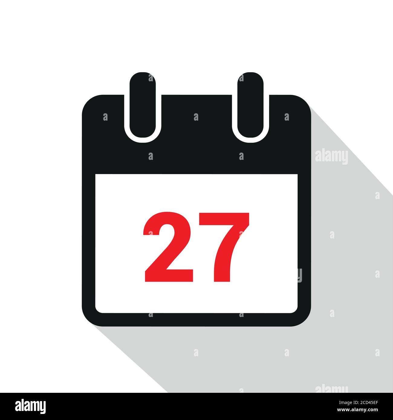 simple calendar icon 27 on white background vector illustration EPS10 ...