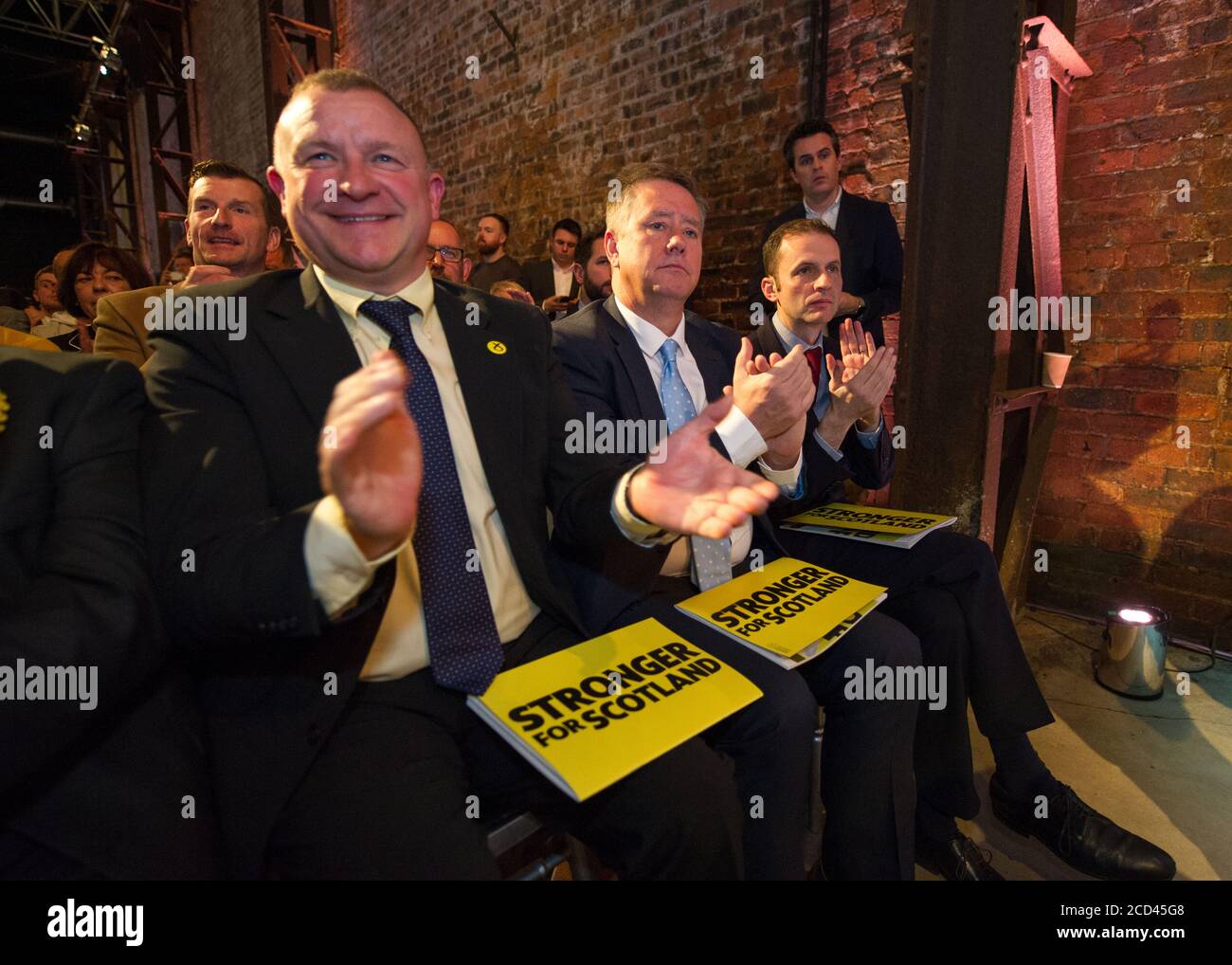 Glasgow, Scotland, UK. 27 November 2019. Pictured: (left) Drew Hendry ...