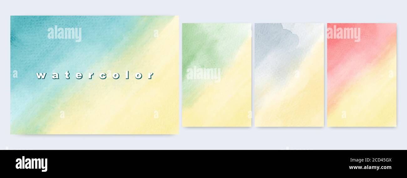 Set of Abstract background design Bright colorful watercolor yellow ...