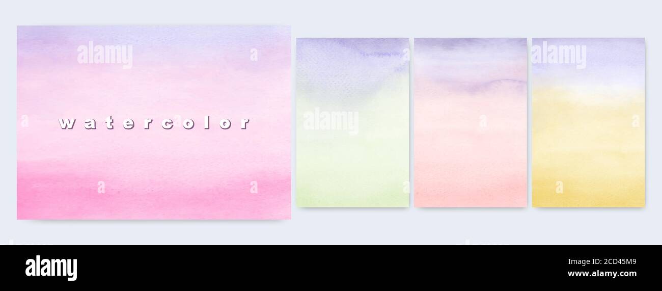 Set of Abstract background design Bright colorful watercolor gradients ...