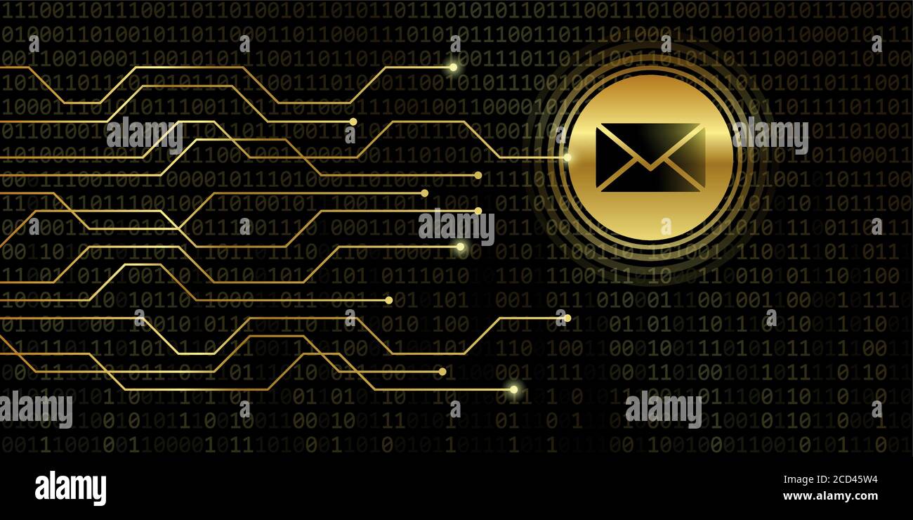 digital post mail with binary code background vector illustration EPS10 ...