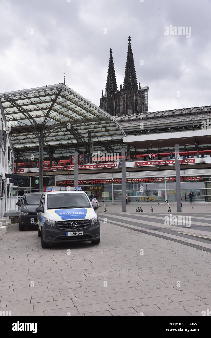 Cologne, Germany. 26th Aug, 2020. Police emergency vehicle in front of ...