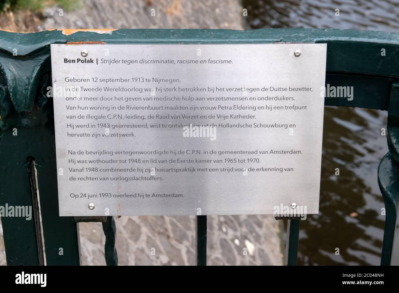 Bridge Information Sign Ben Polak Bridge At Amsterdam The Netherlands ...