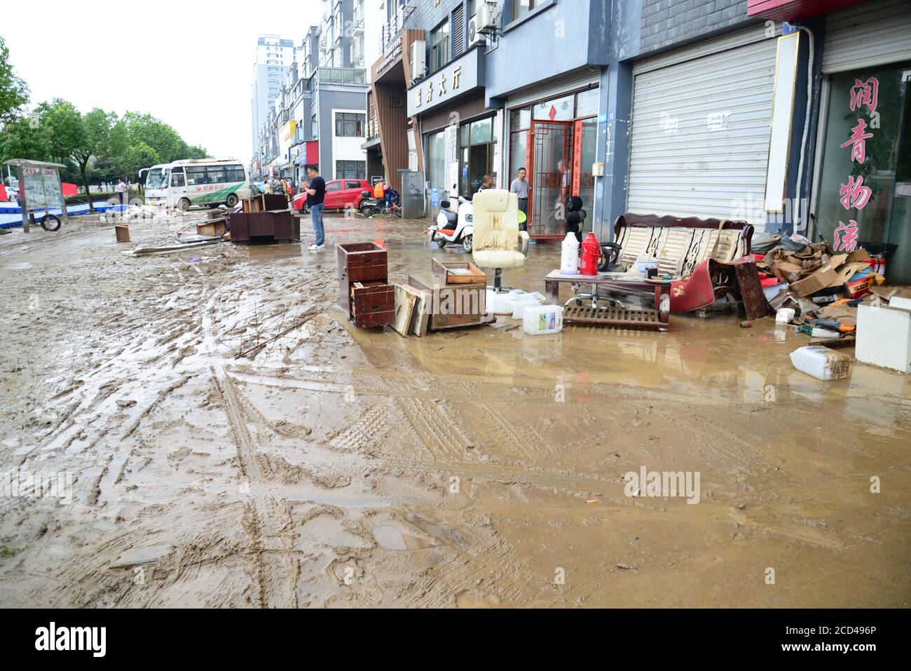 After a overnight heavy downpour, the rivers nearby were all in spate ...