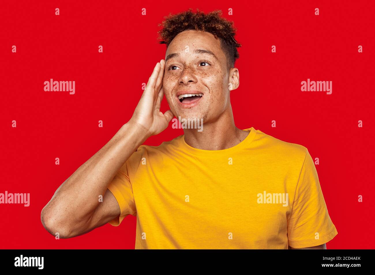 Excited surprised redhead young hi-res stock photography and images - Alamy