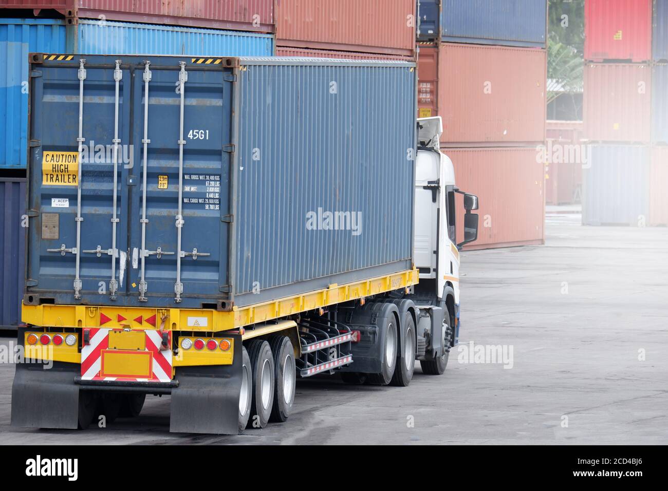 Container truck, Container business for import and export Stock Photo ...