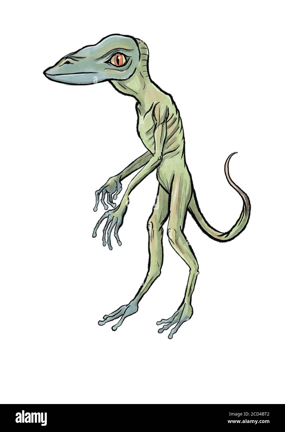 Illustration of a reptilian alien Stock Photo - Alamy