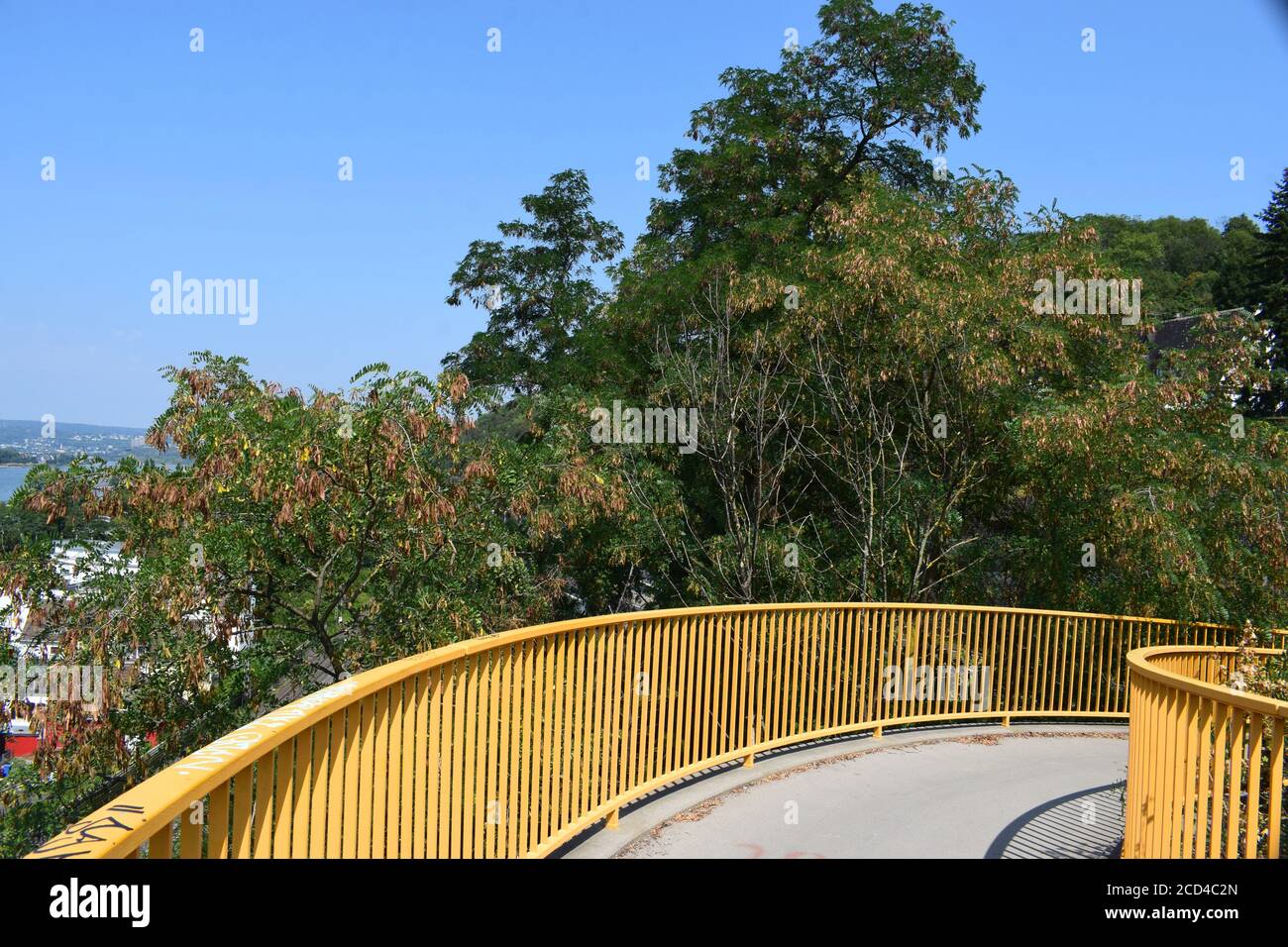 circled bridge to cross a main road Stock Photo - Alamy