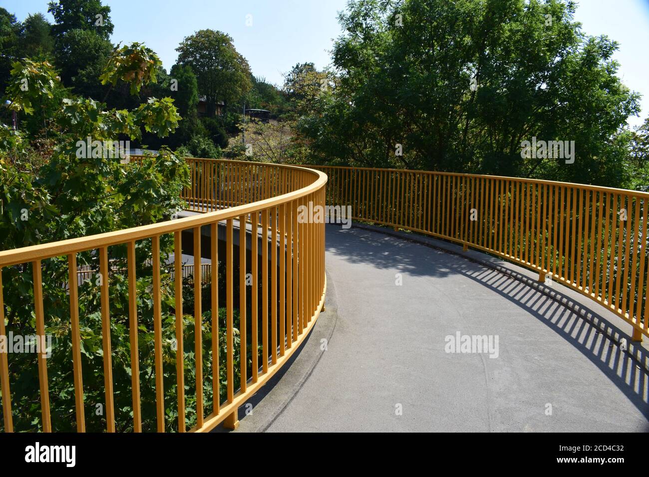 circled bridge to cross a main road Stock Photo - Alamy