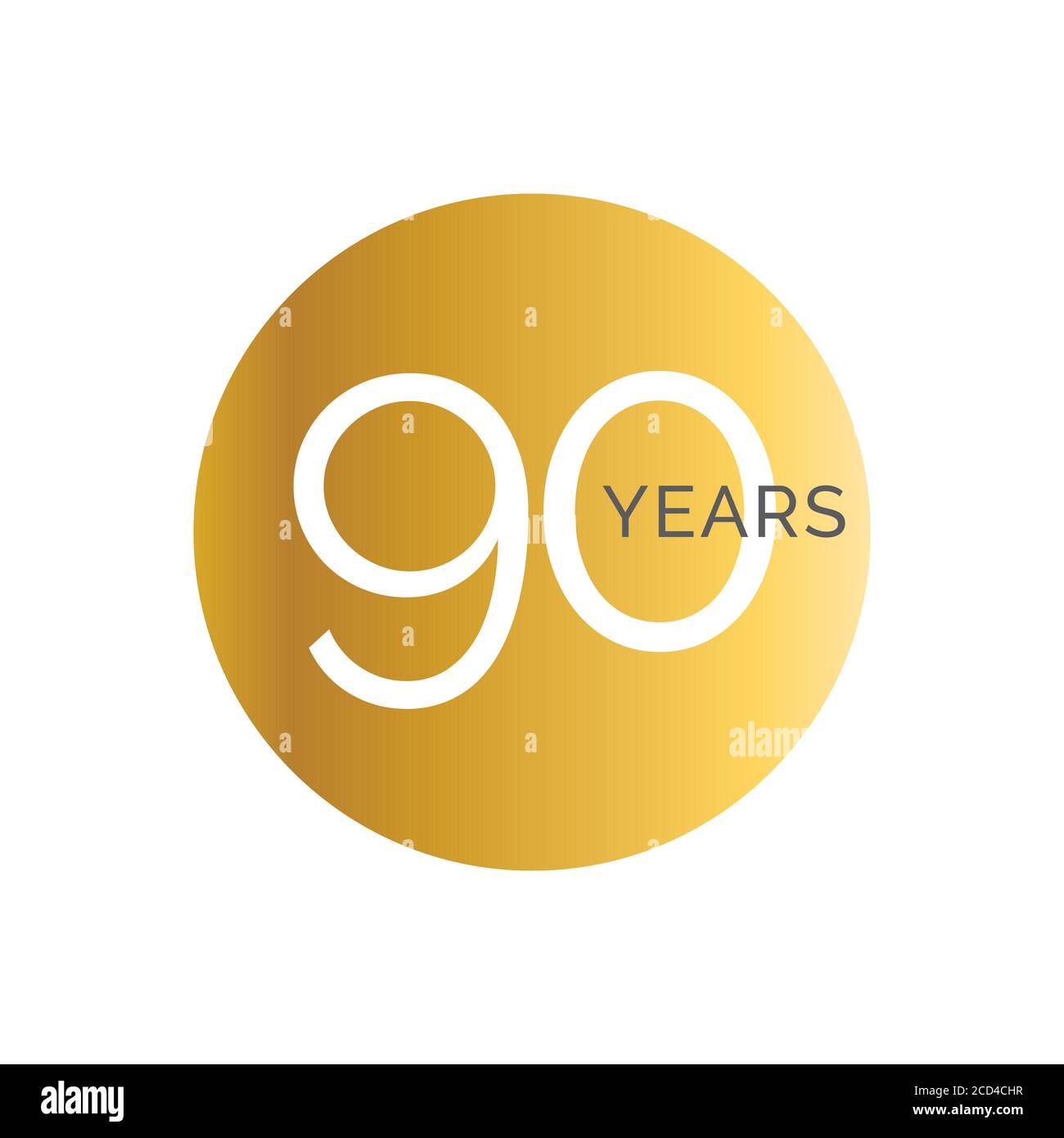 90th Anniversary gold banner template, ninety jubilee labels, business ...